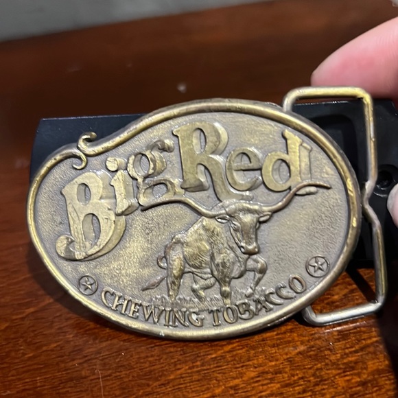 Accessories | Vintage Big Red Buckle With Bull Design | Poshmark